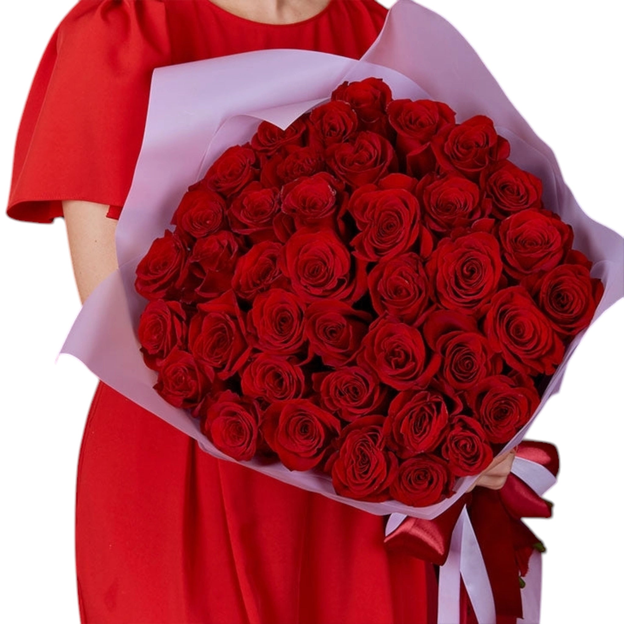 Passionate Embrace – 51 Red Roses Bouquet – Al Kady Gifts